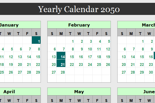 Dynamic Yearly Calendar For Excel Techronology