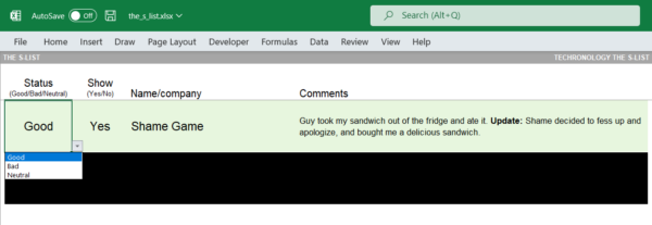 The S-list - Techronology