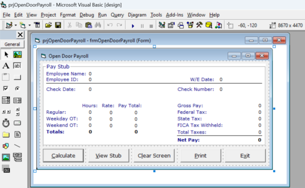 Payroll program tool in Visual Basic 6 - Techronology
