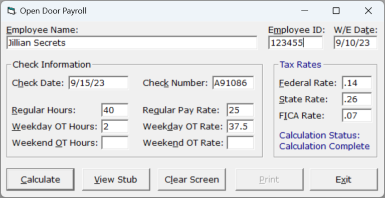 Payroll program tool in Visual Basic 6 - Techronology