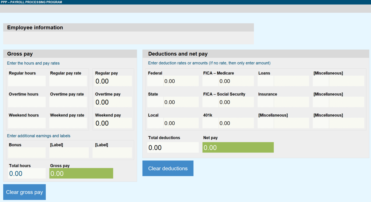 PPP - Payroll Processing Program - Techronology