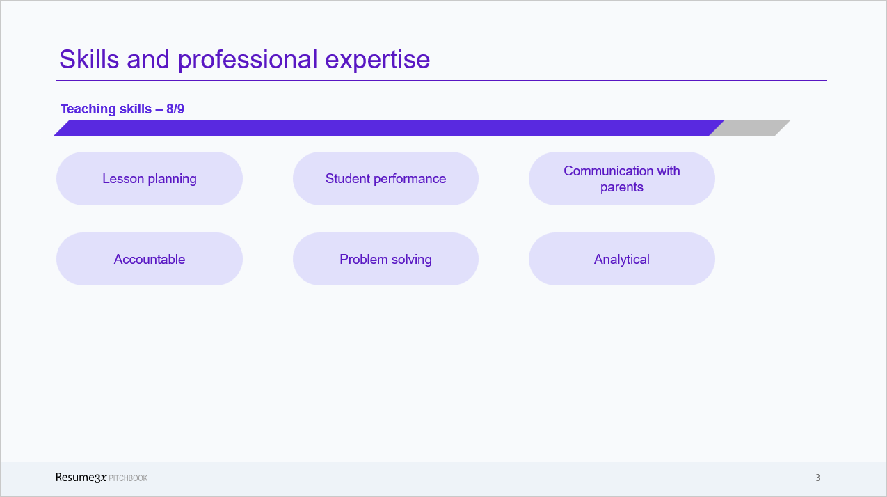 Example skills and expertise resumé pages with Resume3x - Techronology