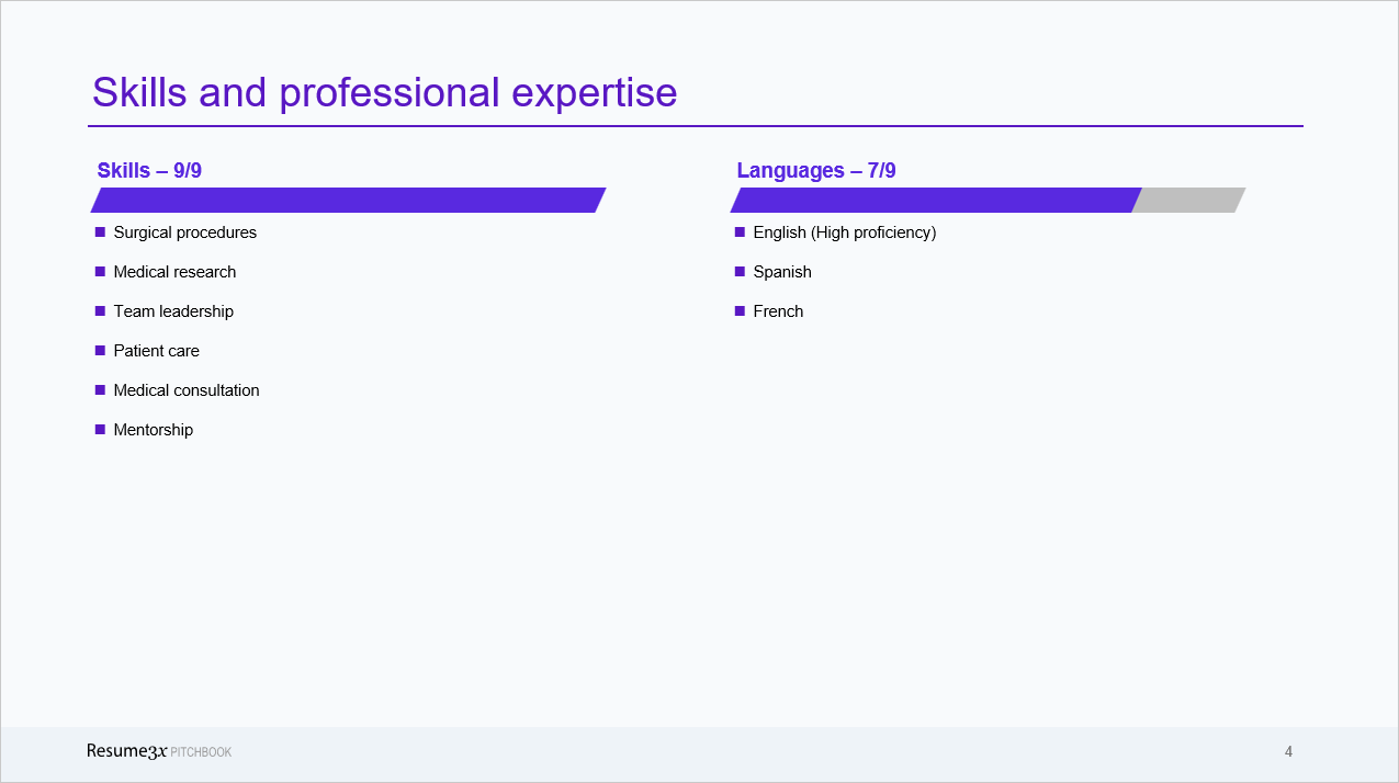 Example skills and expertise resumé pages with Resume3x - Techronology